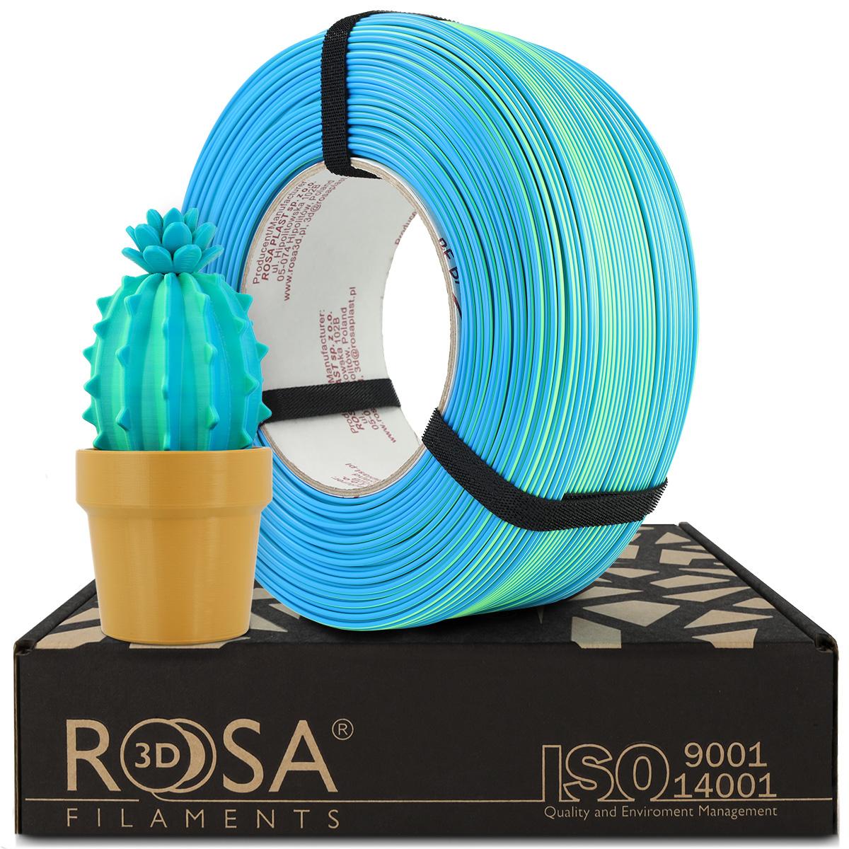 Filament 3D ReFill PLA Magic Neon Blue Lagoon (neon green + blue sky ...
