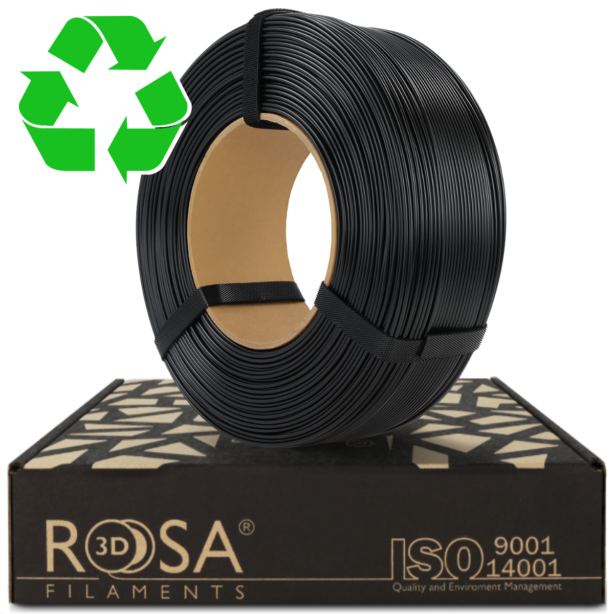 FILAMENT 3D ReFill R-PLA BLACK 1,75mm 1 kg | ROSA3D Filaments eshop